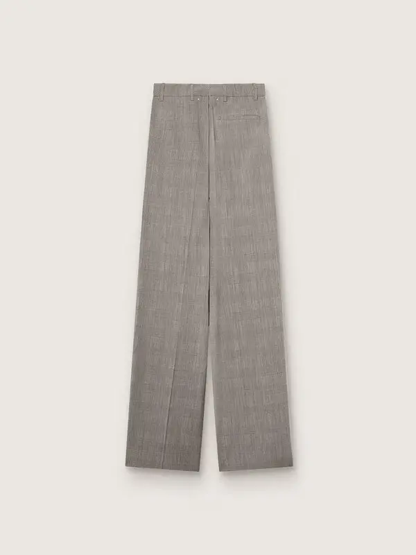 GOLDEN GOOSE Wide-leg Checked Trousers - Grey