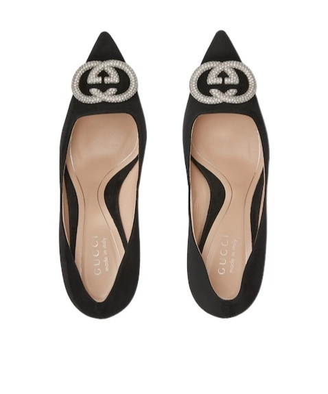 Gucci Crystal Interlocking G Pumps