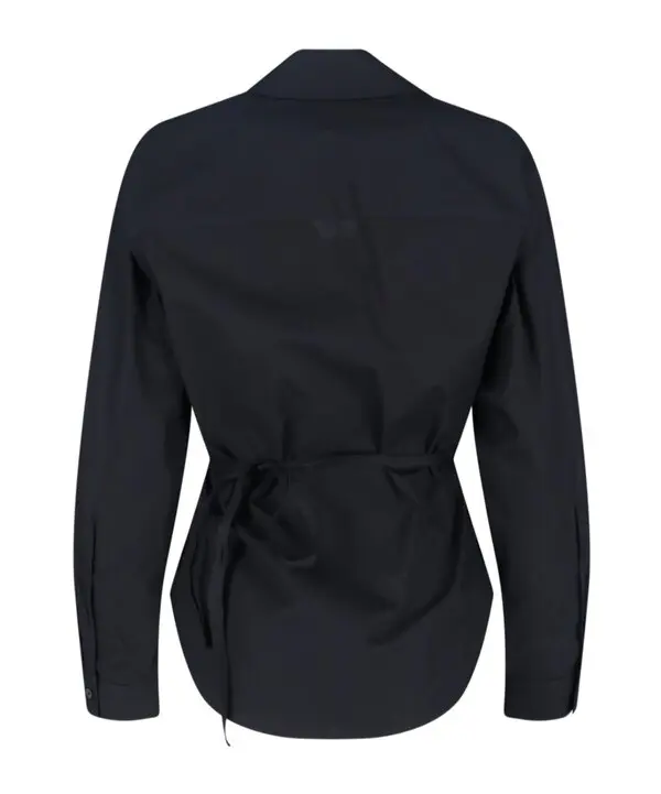 DIESEL® V-neck Long Sleeve Wrap Shirt - Black