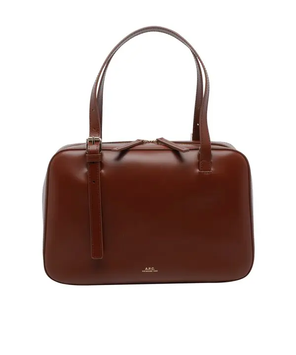 A.p.c. Logo Printed Shoulder Bag - Brown