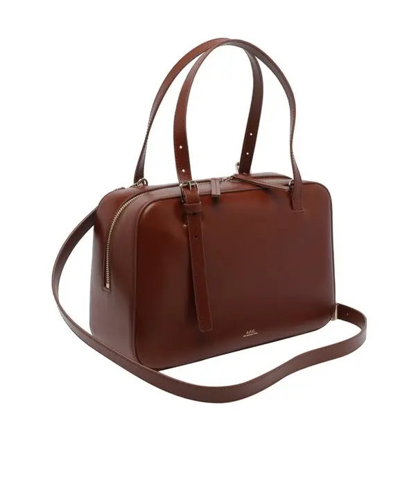 A.p.c. Logo Printed Shoulder Bag - Brown