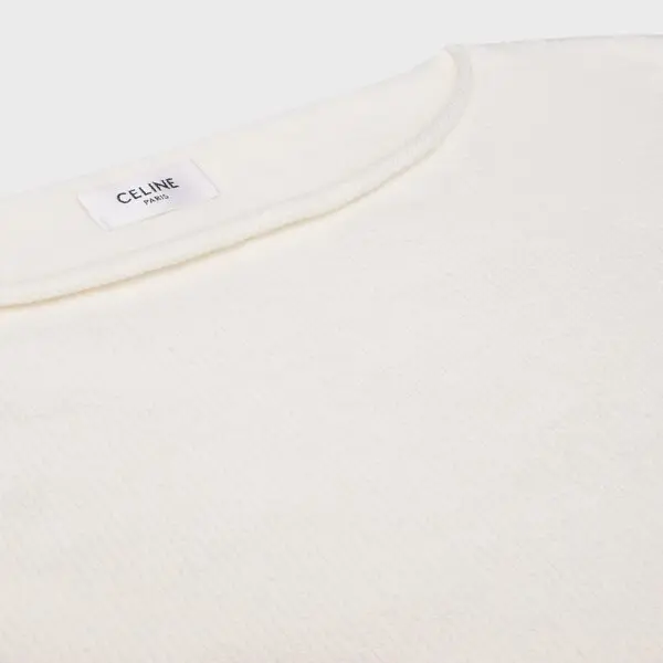 Celine Boatneck Sweater In Wool And Cashmere With Triomphe Embroidery