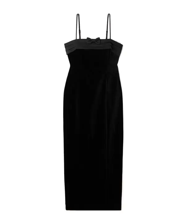 Posse Quincy Velvet Midi Dress - Black