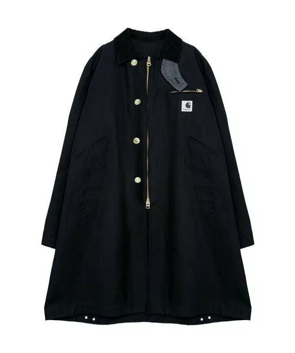 Carhartt Work In Progress X Sacai Duck Coat Logo Trench Coat - Black