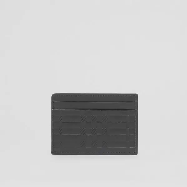 Burberry Embossed-check Card Holder - Black