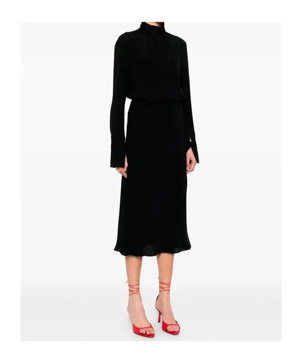 Patrizia Pepe Long Sleeve Tie-neck Dress