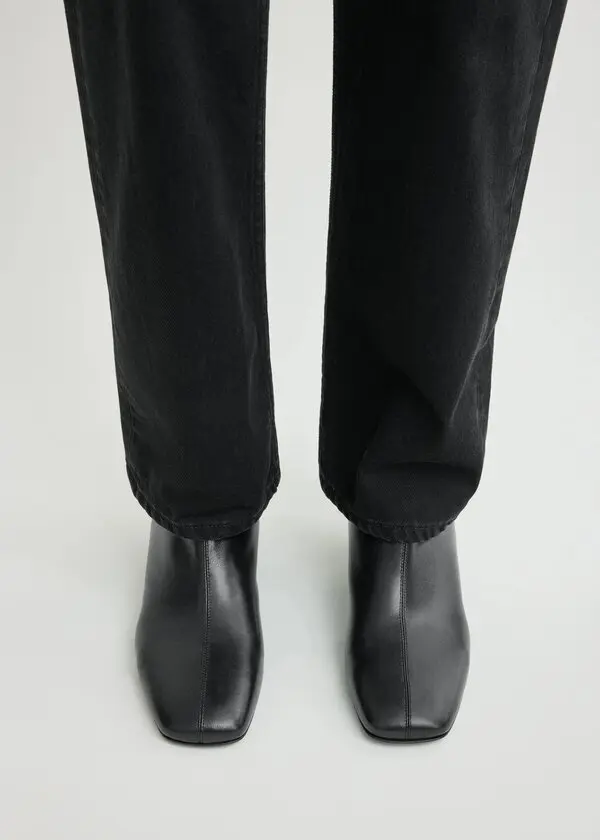 TOTEME Rear-zip Square-toe Ankle Boots