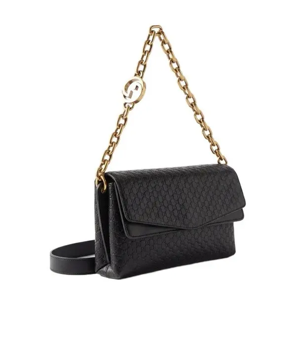 Gucci Medium Shoulder Bag With Chain Strap - Black