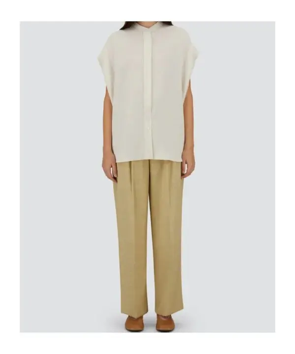 Herno Flap-sleeve Band Collar Shirt