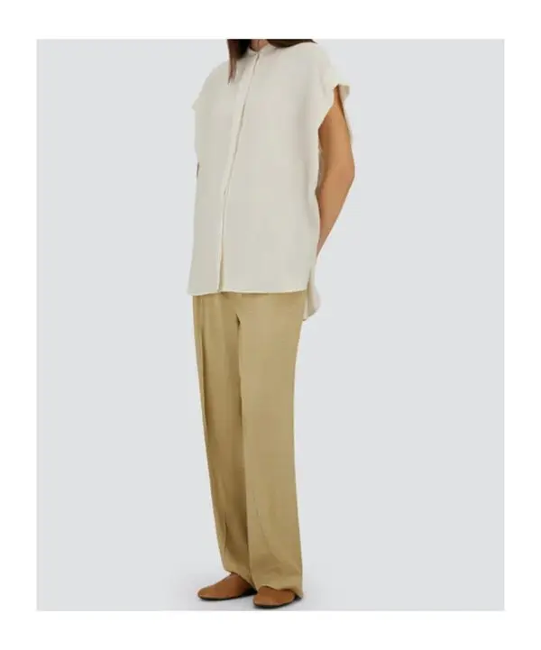 Herno Flap-sleeve Band Collar Shirt