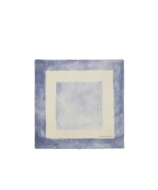 Emporio Armani Logo Fringe Scarf - Blue