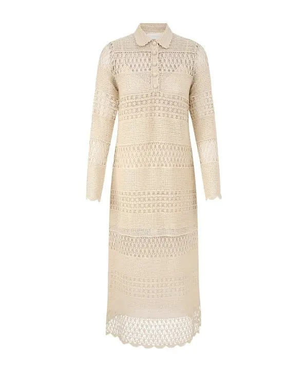 Zimmermann Wanderlust Sun Crochet Maxi Dress - Natural