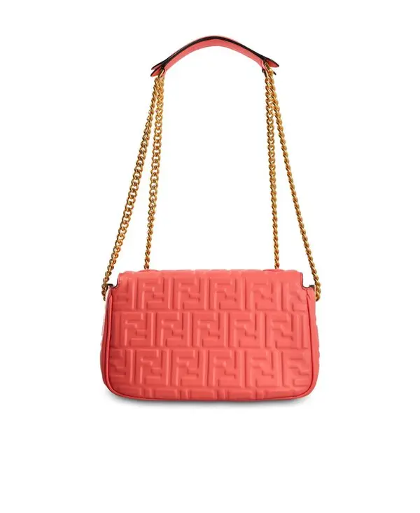 Fendi Baguette Chain Midi Shoulder Bag - Red