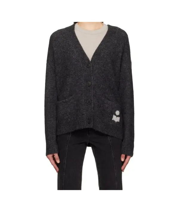 Isabel Marant Étoile Eborah" Button-down Long-sleeve Knit Sweater - Black