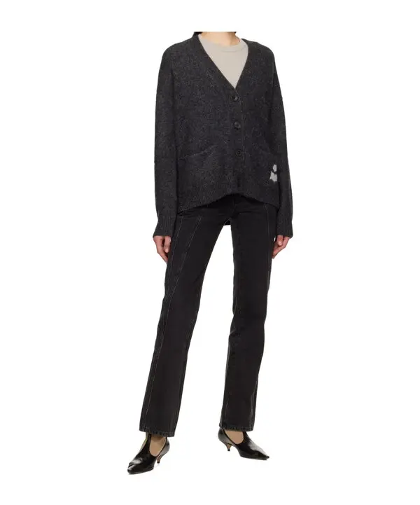 Isabel Marant Étoile Eborah" Button-down Long-sleeve Knit Sweater - Black