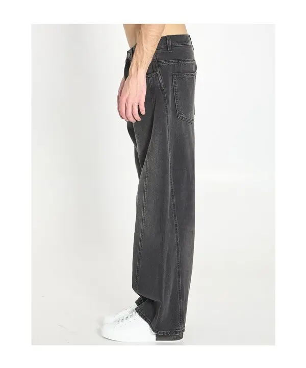 Dolce & Gabbana Wide Leg Jeans With Logo Plaque