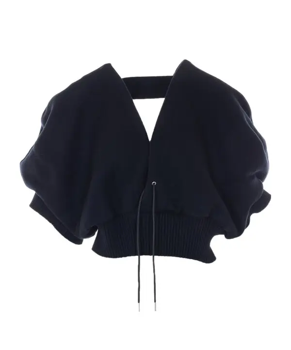 Sacai Knit Pullover With V-neck And Drawstring Details - No