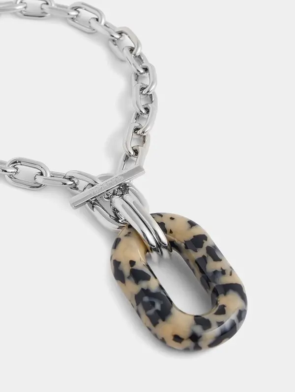 Rabanne Link Necklace With Tortoise-shell Resin
