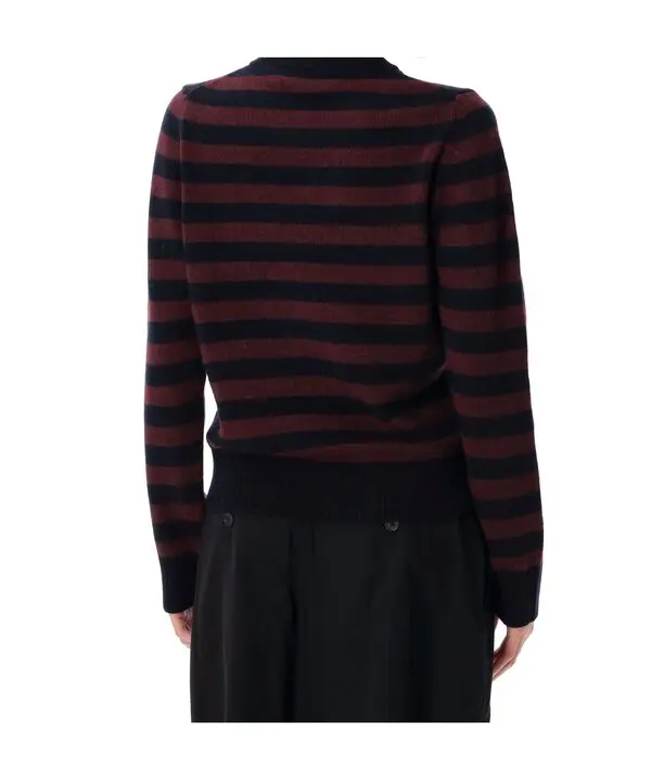 GANNI Logo Intarsia Striped Knitted Jumper - Black