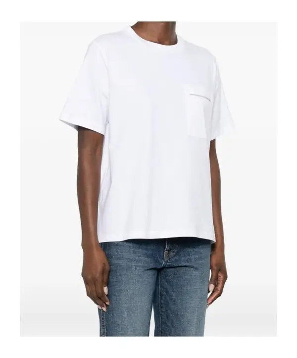Peserico Round Neck T-shirt With Sparkling Pocket Detail - No