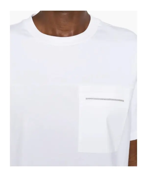 Peserico Round Neck T-shirt With Sparkling Pocket Detail - No