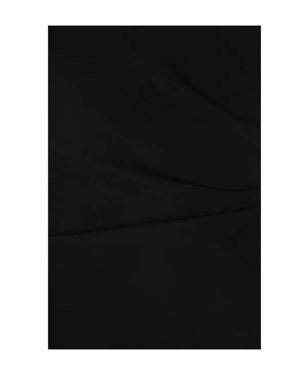 Off-White Asymmetrical Ruched Long-sleeved Mini Dress - Black