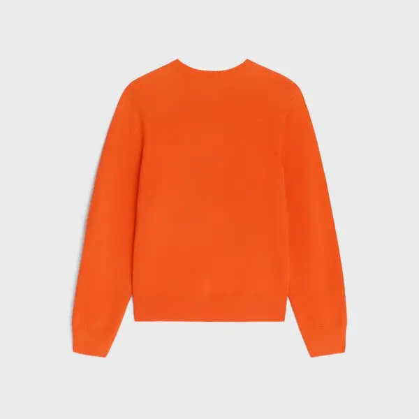 Celine Crewneck Sweater In Fine Wool - Orange