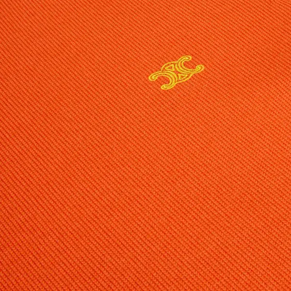 Celine Crewneck Sweater In Fine Wool - Orange