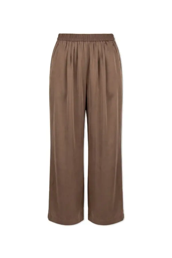 FORTE_FORTE Pleated Wide-leg Trousers - Brown