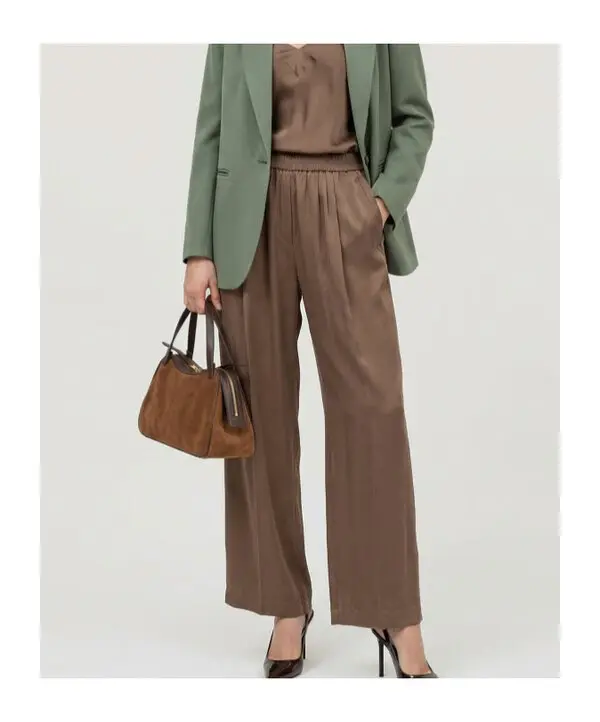 FORTE_FORTE Pleated Wide-leg Trousers - Brown