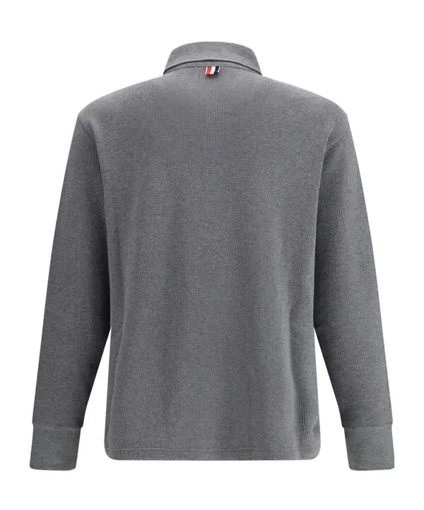 Thom Browne Logo Patch Polo Shirt - Medium Gray
