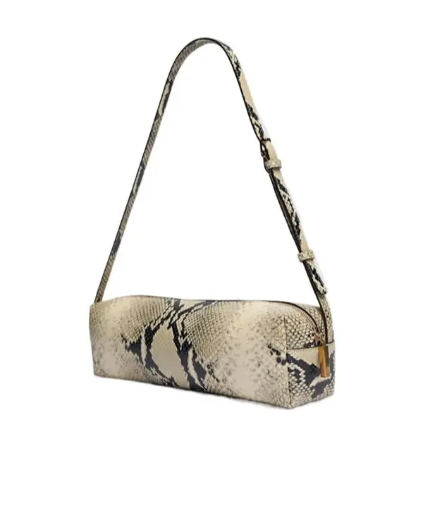 Khaite Kye Python Embossed Leather Shoulder Bag - Nude