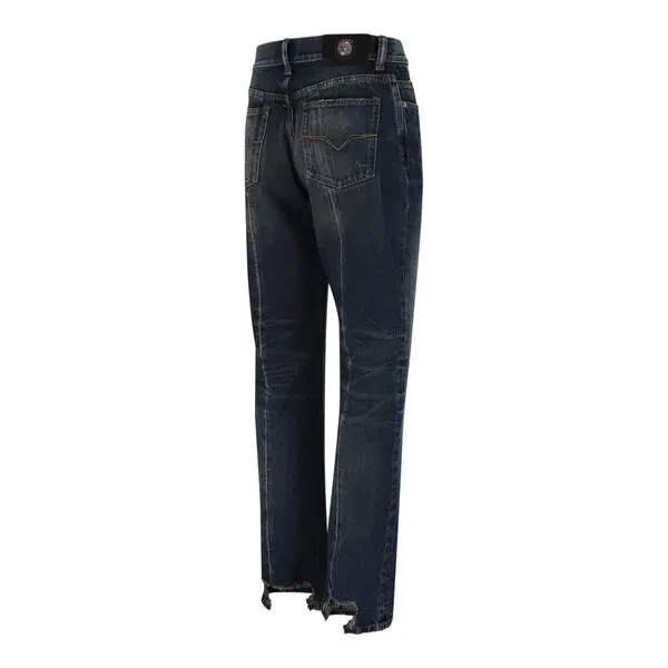 Versace Distressed Straight-leg Jeans