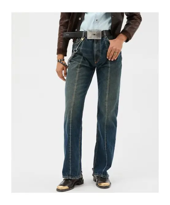 Versace Distressed Straight-leg Jeans