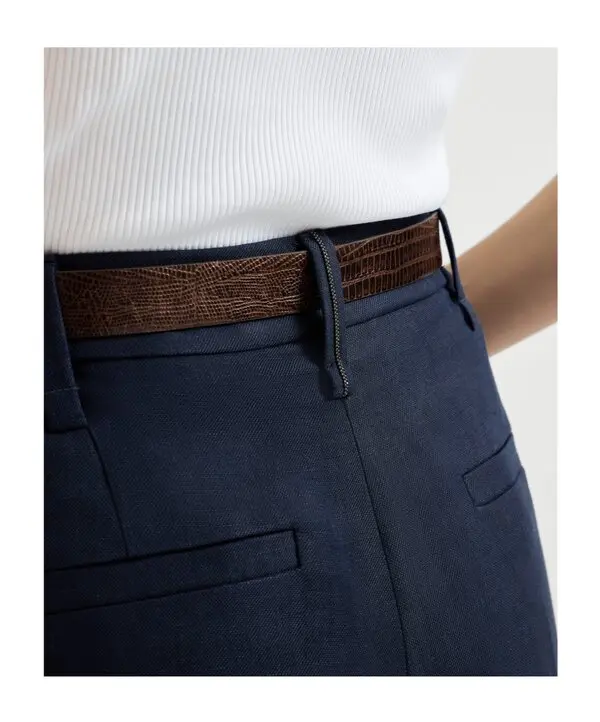 Brunello Cucinelli Fluid Twill Cigarette Trousers - Black