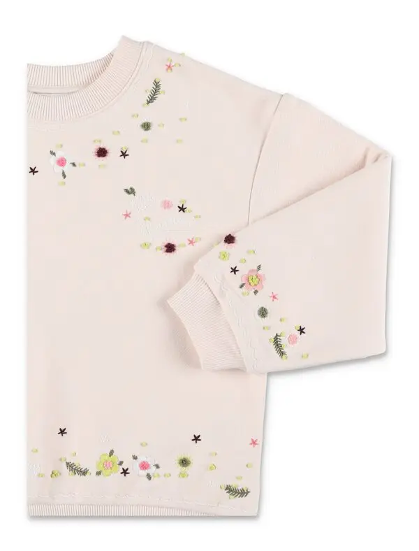 Bonpoint Dolores Floral Embroidered Sweatshirt