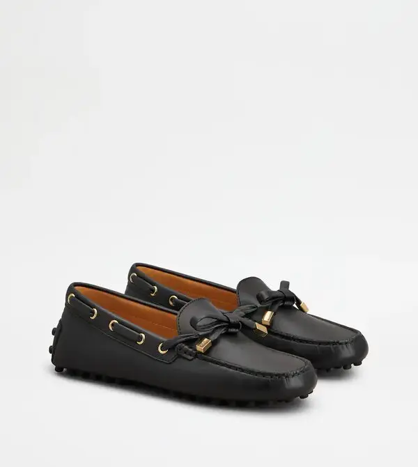 TOD'S Gommino Bow Detail Flat - Black
