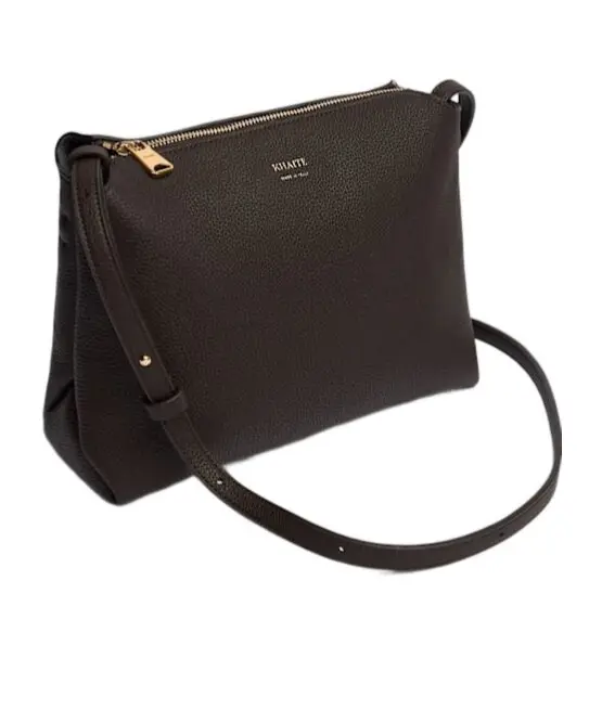 Khaite Medium Lina Grain Leather Crossbody Bag - Black