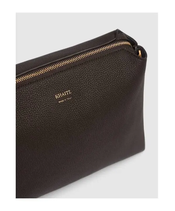 Khaite Medium Lina Grain Leather Crossbody Bag - Black