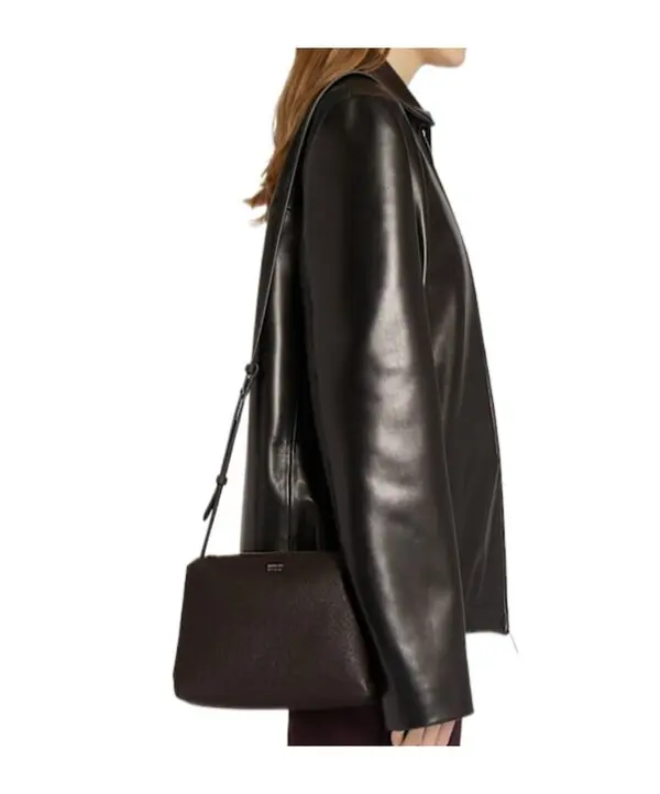 Khaite Medium Lina Grain Leather Crossbody Bag - Black