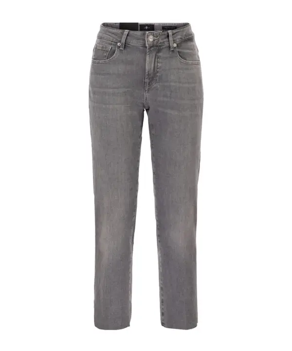 7 For All Mankind Calie Straight Ankle Jeans - Gray
