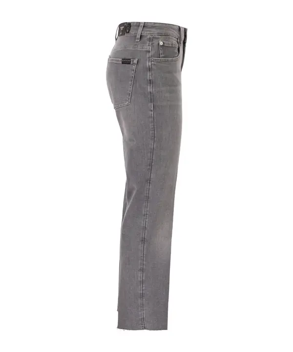 7 For All Mankind Calie Straight Ankle Jeans - Gray