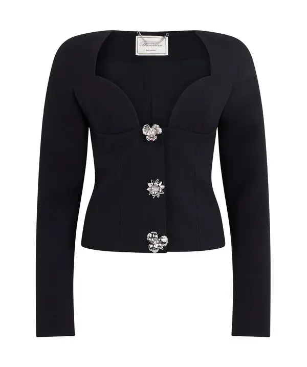 Blumarine Cropped Jewel-button Blazer - No