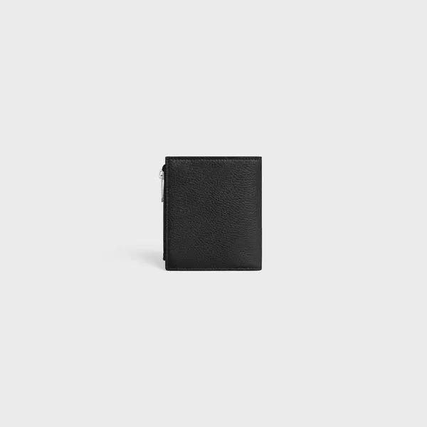 Celine Compact Wallet In Grained Calfskin