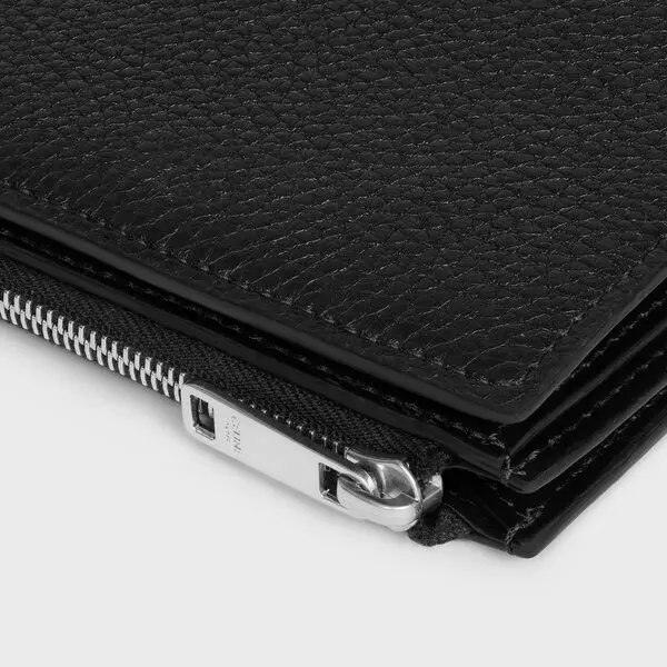 Celine Compact Wallet In Grained Calfskin