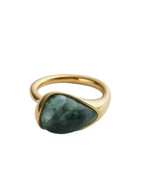 Bottega Veneta Small Drop Marble Ring - Alpi Marble Green