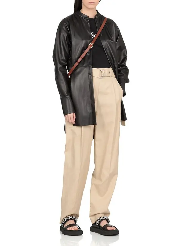 MSGM Belted Straight-leg Trousers - Nude