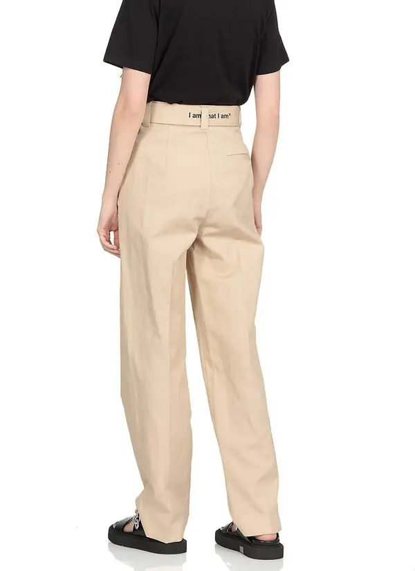 MSGM Belted Straight-leg Trousers - Nude
