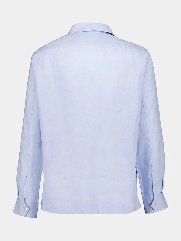 Brunello Cucinelli Crête Detailed Easy Fit Shirt - Blue