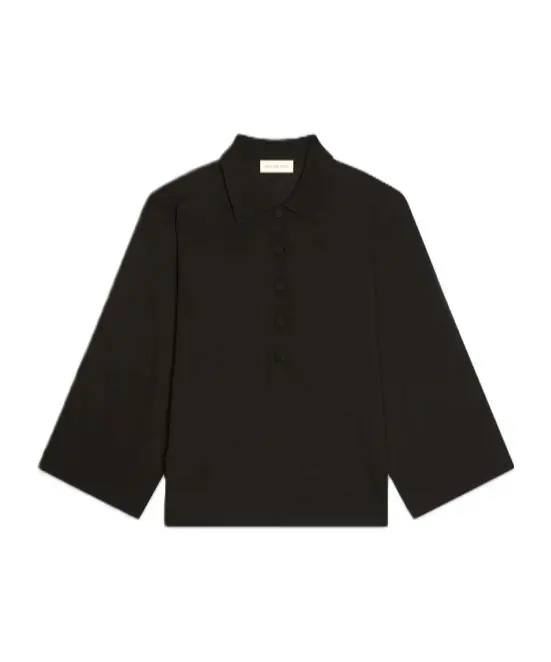 Dries Van Noten Buttoned Polo Top With Wide Sleeves